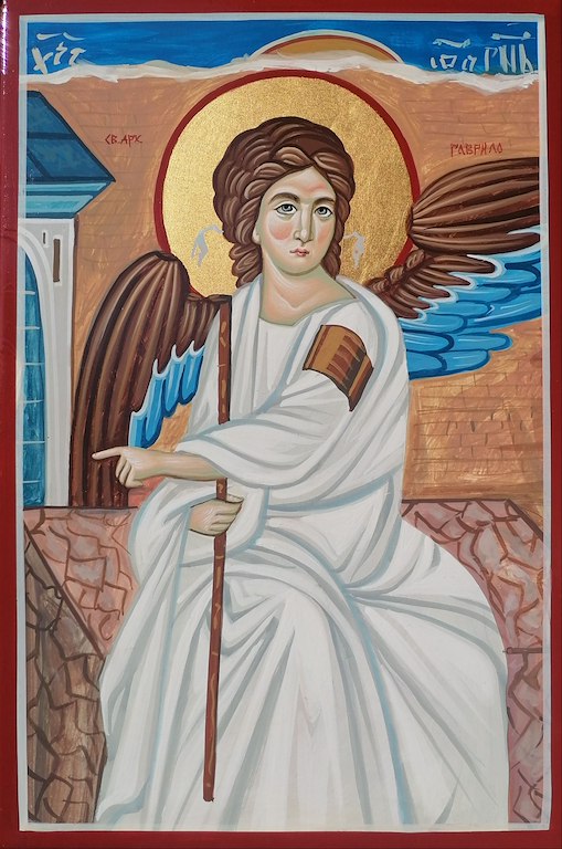 Ikona-Sveti Arhangel Gavrilo (Beli Andjeo), dimenzije 20x30 cm
