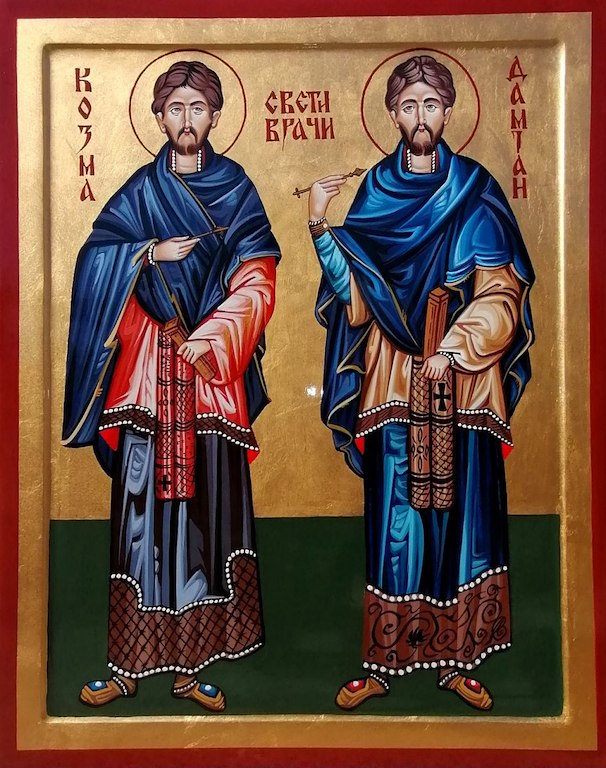 Ikona Sveti Vrači Kozma i Damjan, dimenzije 50x40 cm