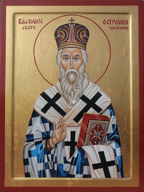 Ikona- Sveti Vasilije Ostroški, dimenzije 40x30 cm
