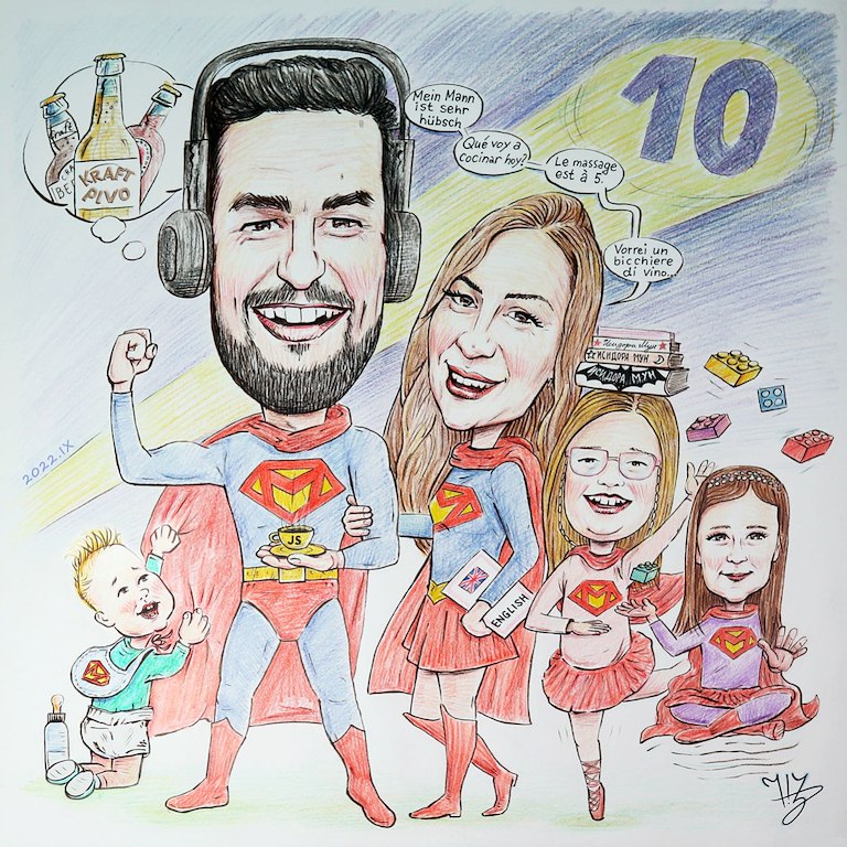 Porodična portret-karikatura` Super Maksimovići`