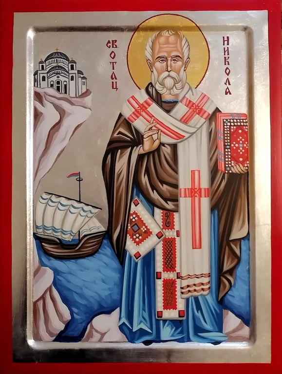 Ikona- Sveti Nikola Čudotvorac, dimenzije 40x30cm