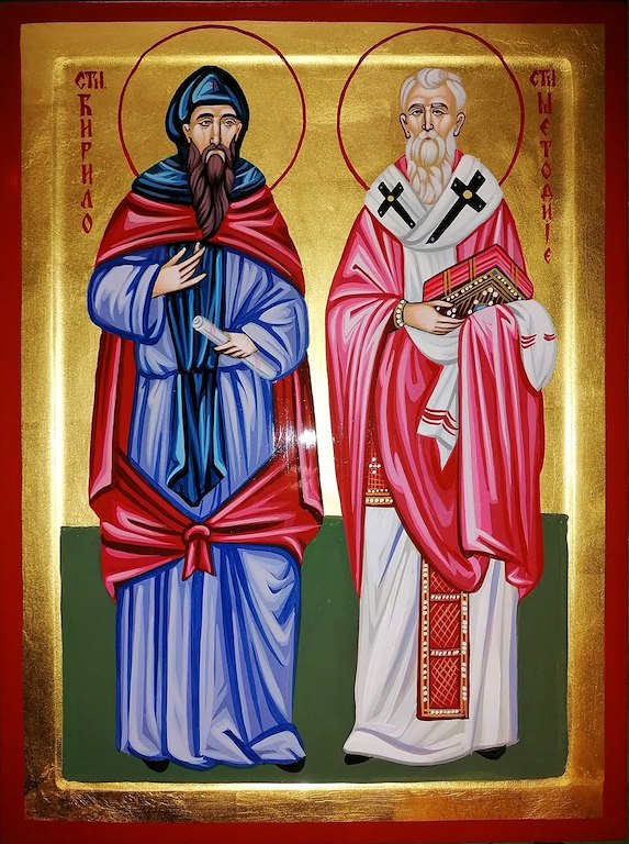 Ikona- Sveti Ćirilo i Metodije, dimenzije 40x30 cm