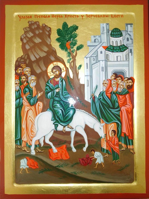 Ikona- Ulazak Gospoda Isusa Hrista u Jerusalim (CVETI) 30X40 cm