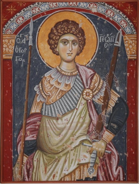 Staro Nagoricino, Sveti Georgie, detalj,kopija freske