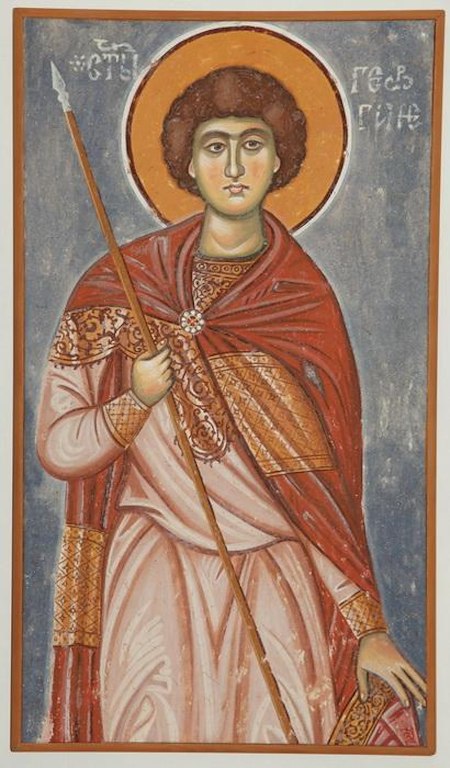 Sopocani, Sveti Georgie, detalj, kopija freske