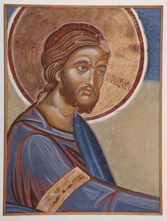 Ravanica, Isceljenje slepog, detalj- Hristos, kopija freske