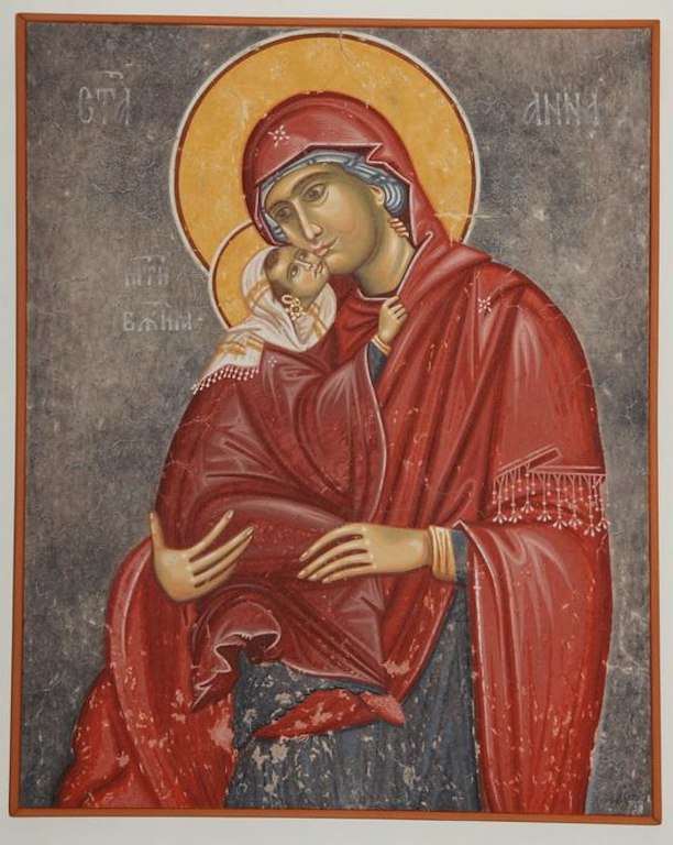 Kraljeva crkva, Sveta Ana sa malom Bogorodicom, kopija freske