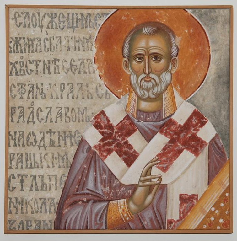 Zica, Sveti Nikola, detalj, kopija freske