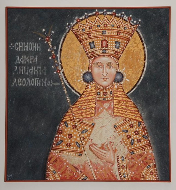 Gracanica, Srpska kraljica Simonida, detalj, kopija freske