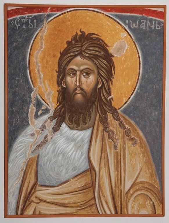 Gracanica, Sveti Jovan Preteca, detalj, kopija freske