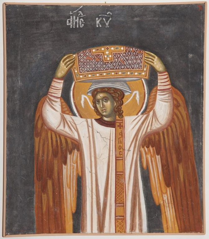 Gracanica, Bozanska liturgija, detalj- Andjeo, kopija freske