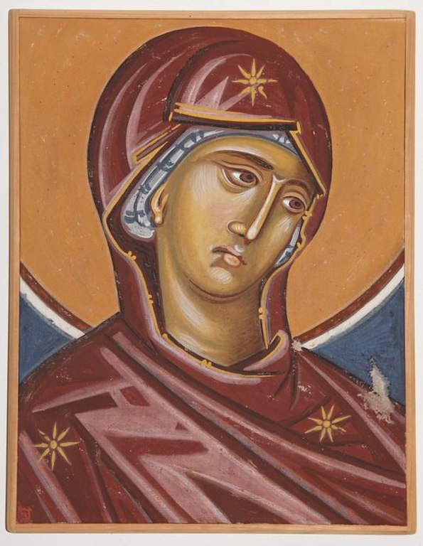 Pecka Patrijarsija, Ktitorska kompozicija, detalj- Bogorodica, kopija freske