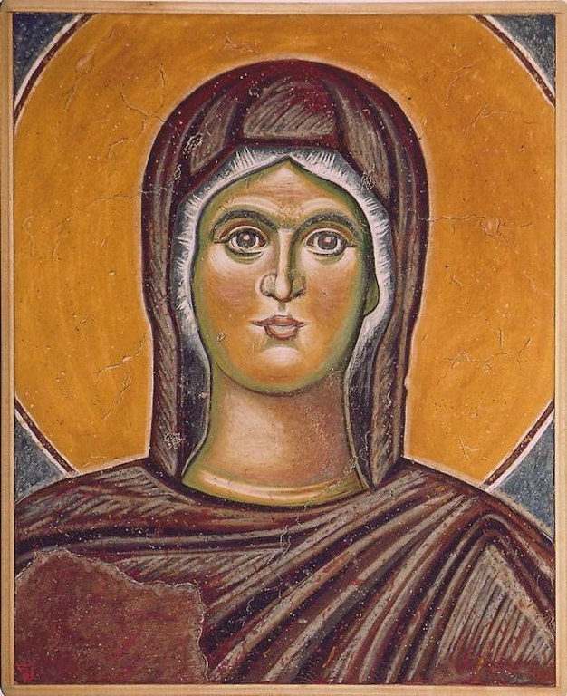 Pecka Patrijarsija, Vaznesenje Hristovo, detalj- Bogorodica,kopija freske