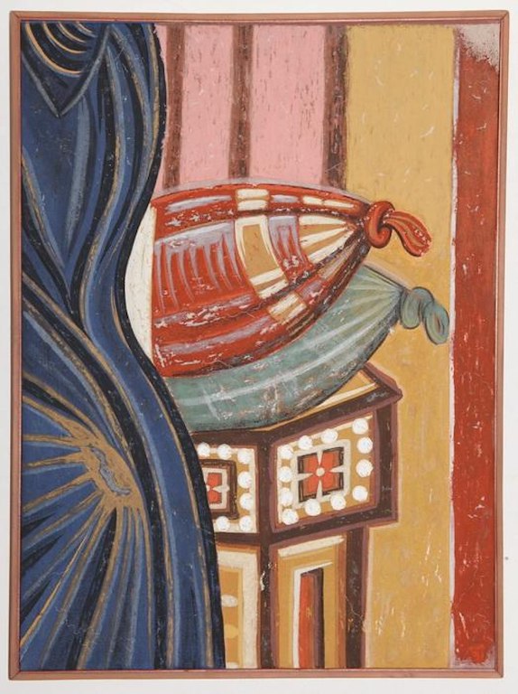 Mileseva, Blagovesti Bogorodice, detalj- deo Bogorodicinog trona, kopija freske