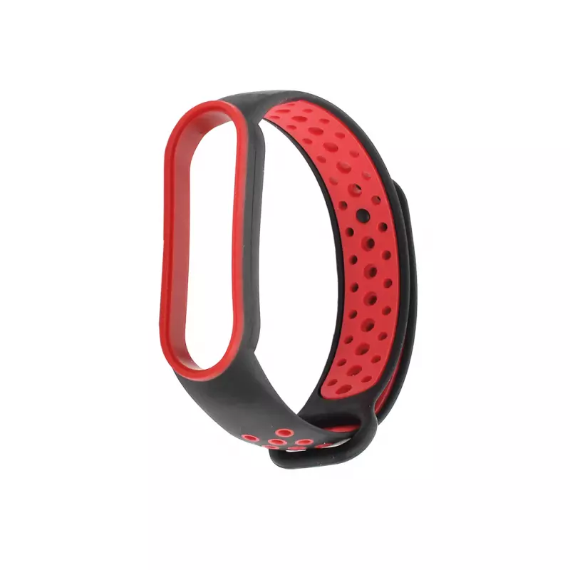 Narukvica za smart watch Xiaomi Mi Band M5/M6 crno crvena