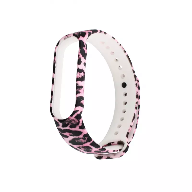 Narukvica za smart watch Xiaomi Mi Band M5/M6 leopard pink