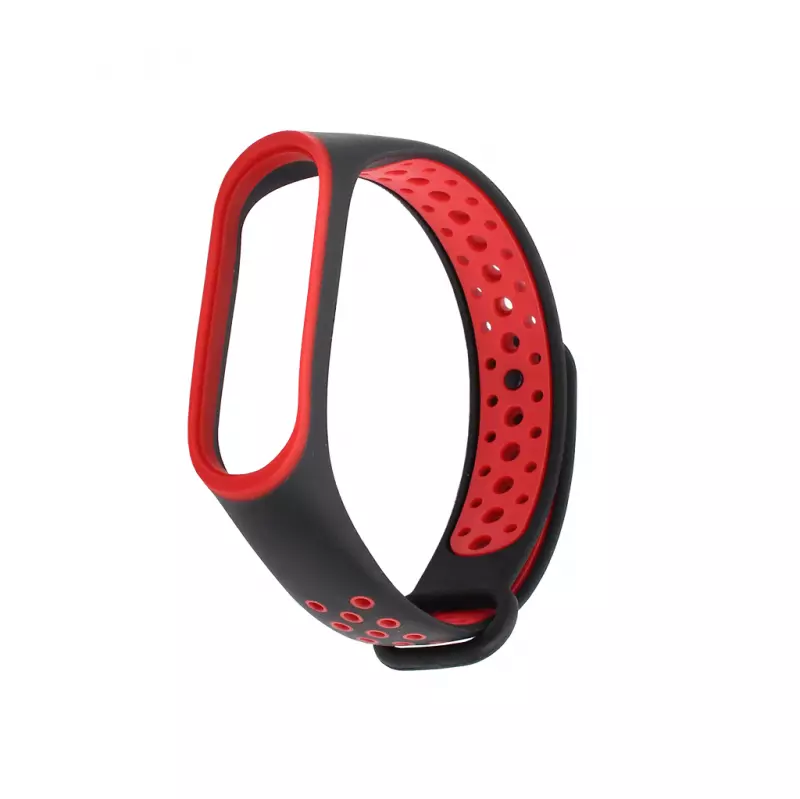 Narukvica za smart watch Xiaomi Mi Band M3/M4 crno crvena