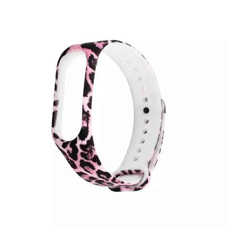 Narukvica za smart watch Xiaomi Mi Band M3/M4 leopard pink