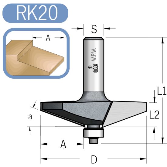 Glodalo za kuhinjska krila / vrata ugao 20° Traditional tip RK20002