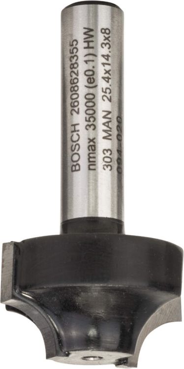 Bosch profilno glodalo E 8 mm, R1 6,3 mm, D 25,4 mm, L 14 mm, G 46 mm - 2608628355