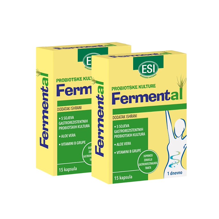 ESI Fermental DUO PACK 30 Kapsula, Probiotik sa Alojom i Vitaminima B Grupe