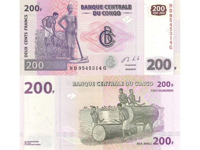 CONGO Kongo 200 Francs 2013 UNC, P-99