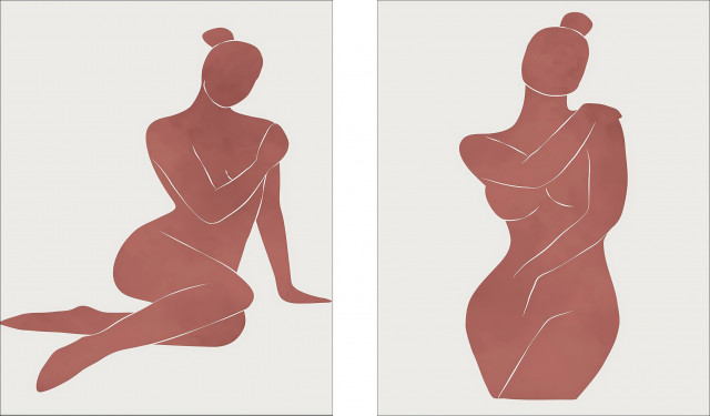 Abstract women Henri Matisse, komplet od dve uramljene slike 40x50cm