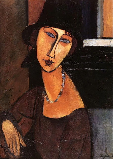 Jeanne Hebuterne Modigliani mon amour. - A. Modigliani 1917 ., uramljena slika 40x50cm i 50x70cm