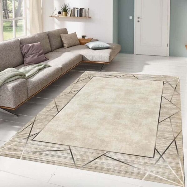 Tepih sa gumenom podlogom 140x220cm – Geometric bež, TG-3077