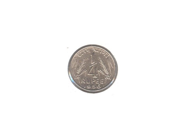 India 1/4 rupee 1956 UNC