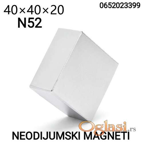 40x40x20mm N52 Neodijumski Bolk Magneti