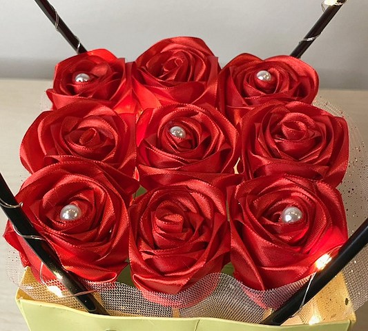 Satenske ruže - torbica
