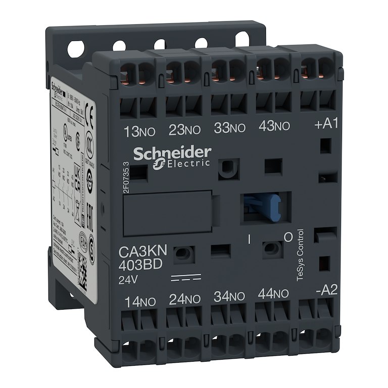 SE control relay, TeSys K, 4P(4NO), 690V, 24V DC standard coil, with integral suppression device