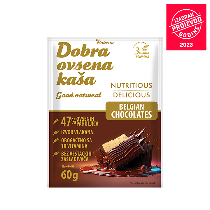 DOBRA OVSENA KAŠA tri vrste belgijske čokolade