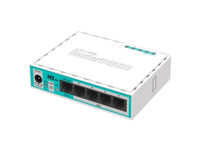 MikroTik RB750r2 heX LITE 5xLAN 10/100, 850MHz CPU, 64MB RAM, RouterOS L4 (265)