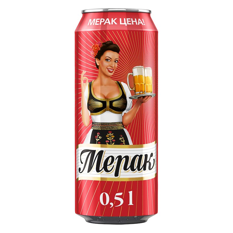 Merak pasterizovano svetlo pivo limenka 0,5l