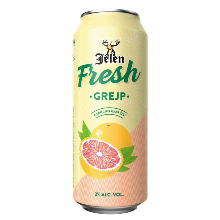 Jelen fresh pivo grejpfrut limenka 0.5l