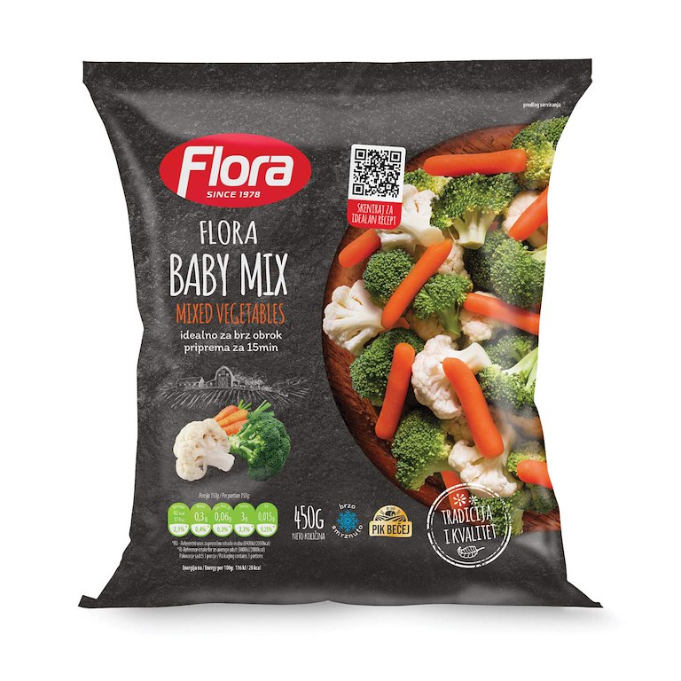 Flora mix baby povrće 450g