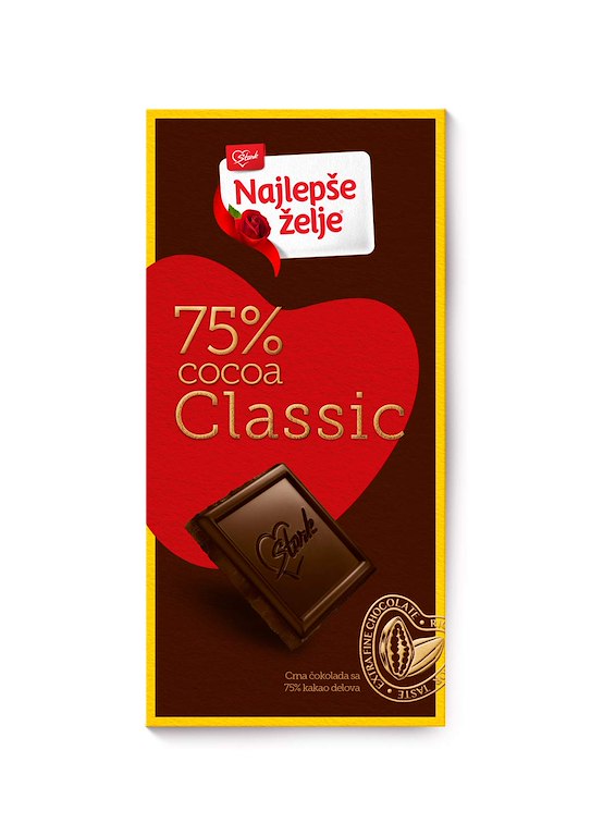 Najlepše želje crna čokolada 75g