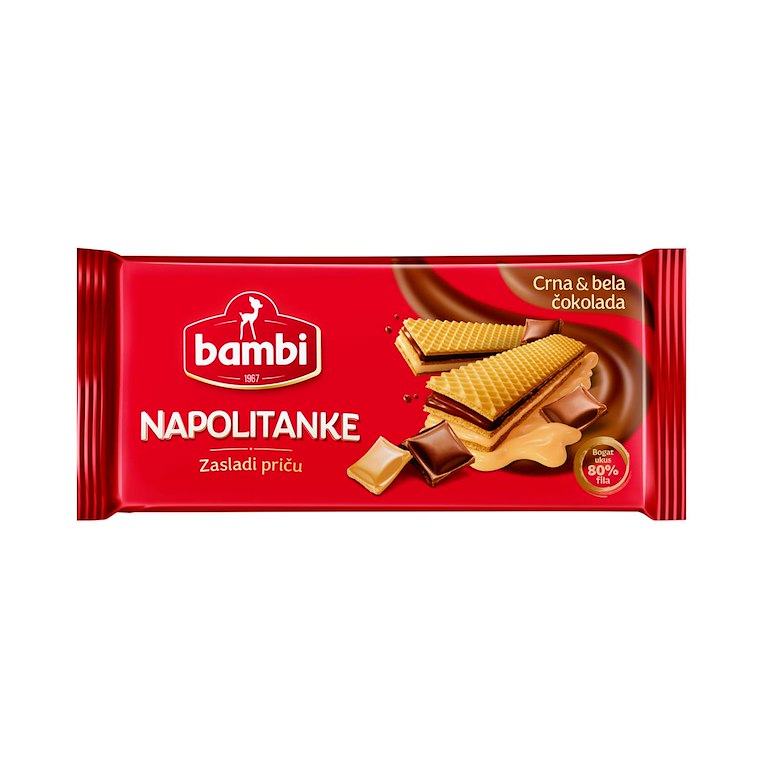 Bambi vafl bela i crna čokolada 185g