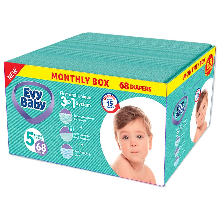 Evy baby pelene 5 box junior (11-25kg) 68/1