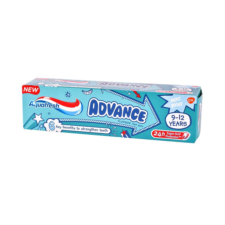 Aquafresh advance pasta za zube 9-12 godina 75ml