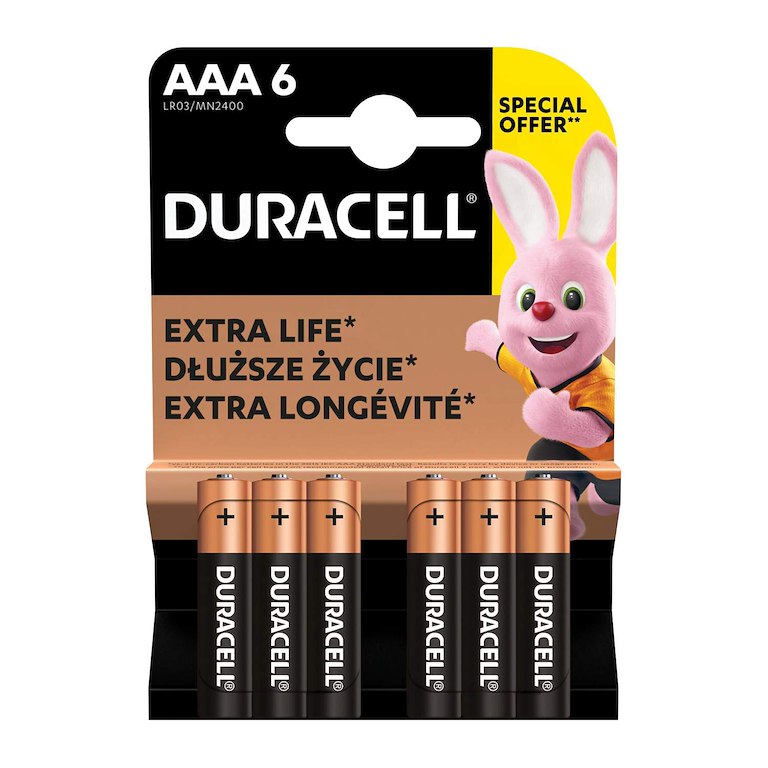 Duracell baterija basic aaa 6 kom