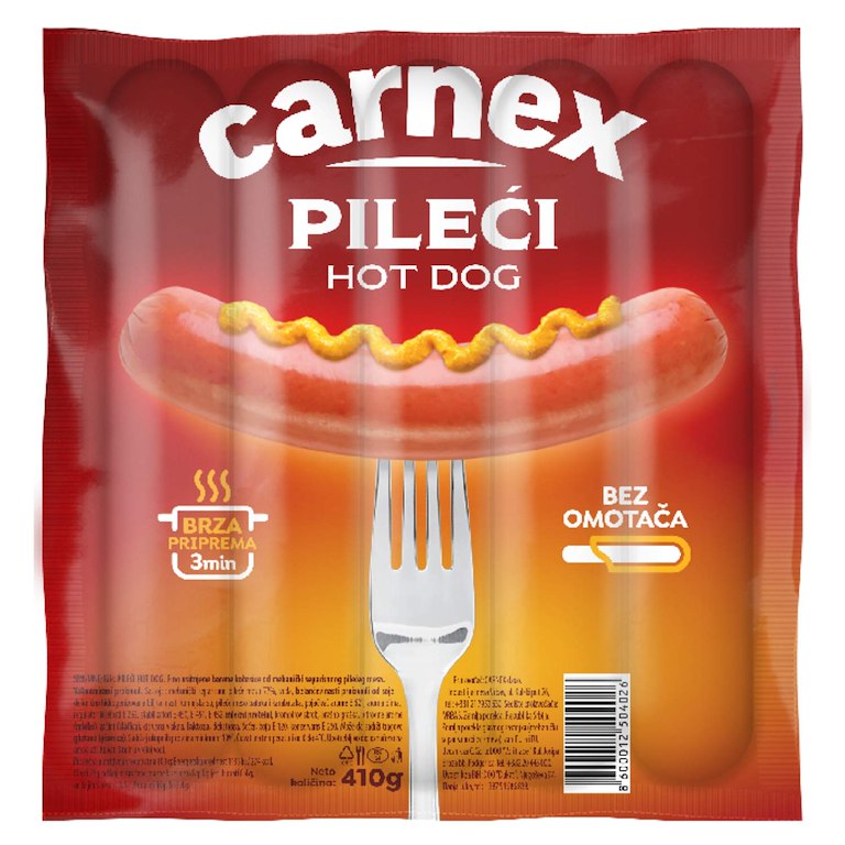 Carnex pileći hot dog 410g