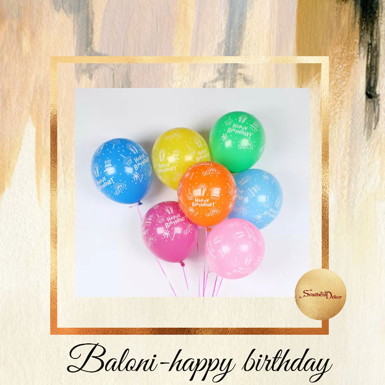 Baloni Happy birthday-10 komada S307