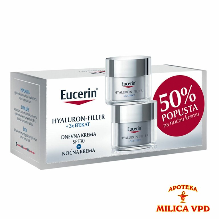 Eucerin Box Hyaluron-Filler Dnevna krema za normalnu i mešovitu kožu SPF15 + Hyaluron-Filler Noćna krema sa 50% popusta (Кopiraј)