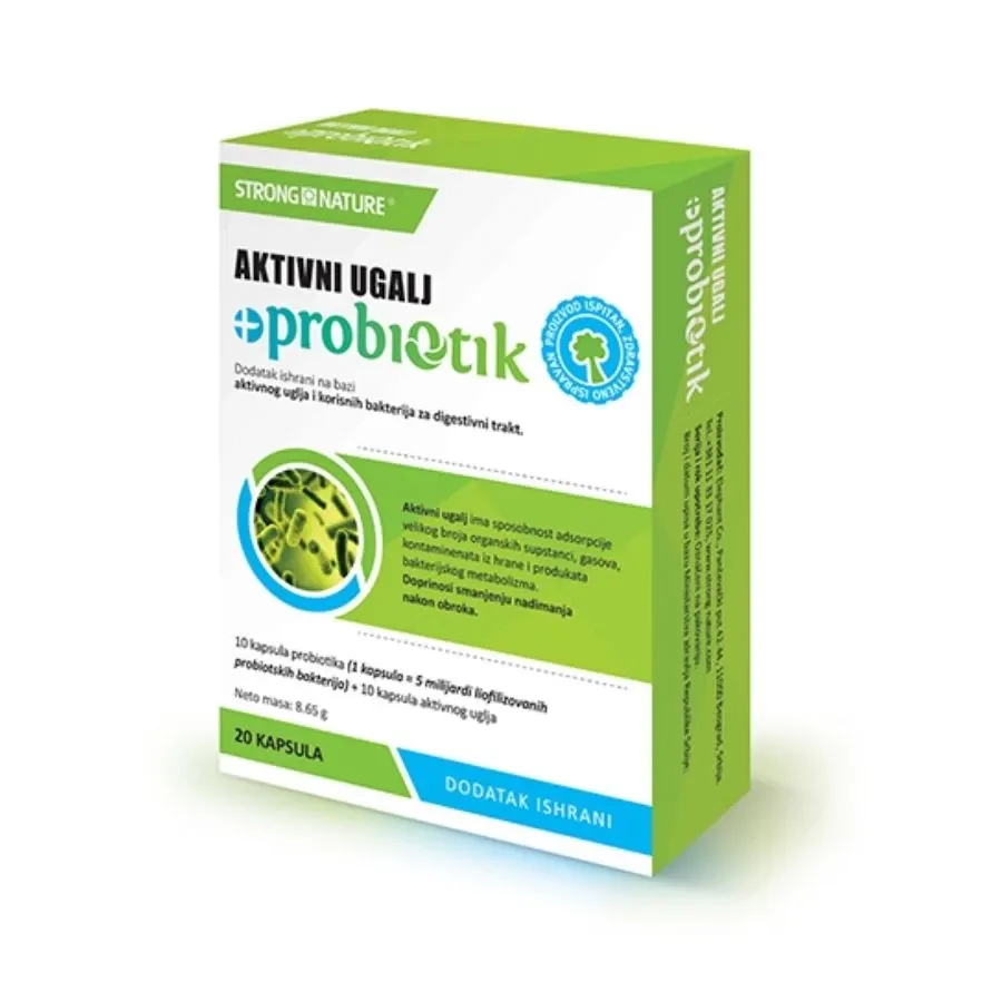 Aktivni ugalj + probiotik 20 kapsula