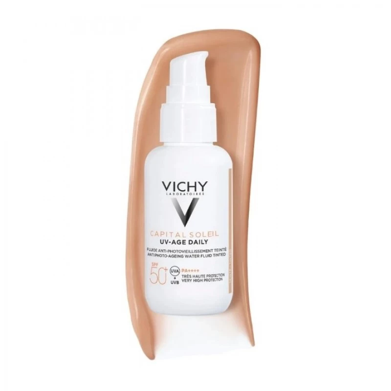 VICHY CAPITAL SOLEIL UV DNEVNI TONIRANI VODENI FLUID PROTIV ZNAKOVA FOTOSTARENJA SPF50, 40ML