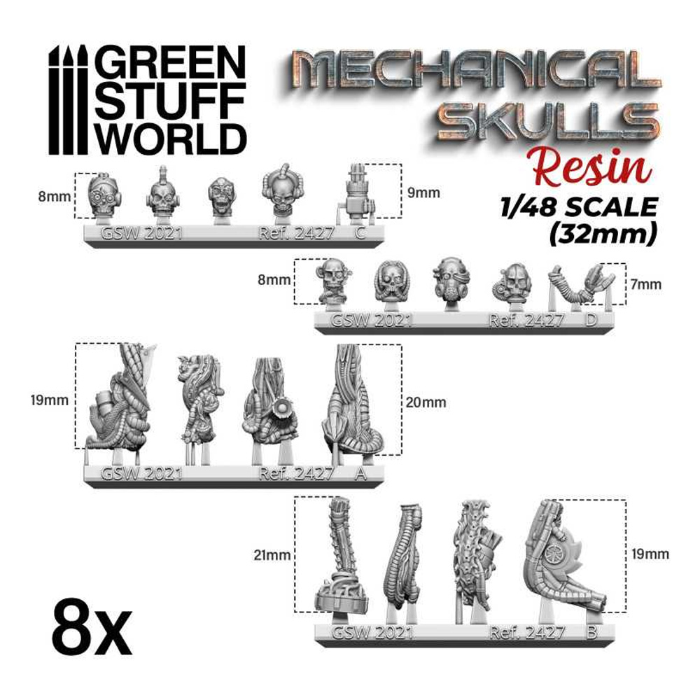 Resin Mechanical Skulls (1/48)