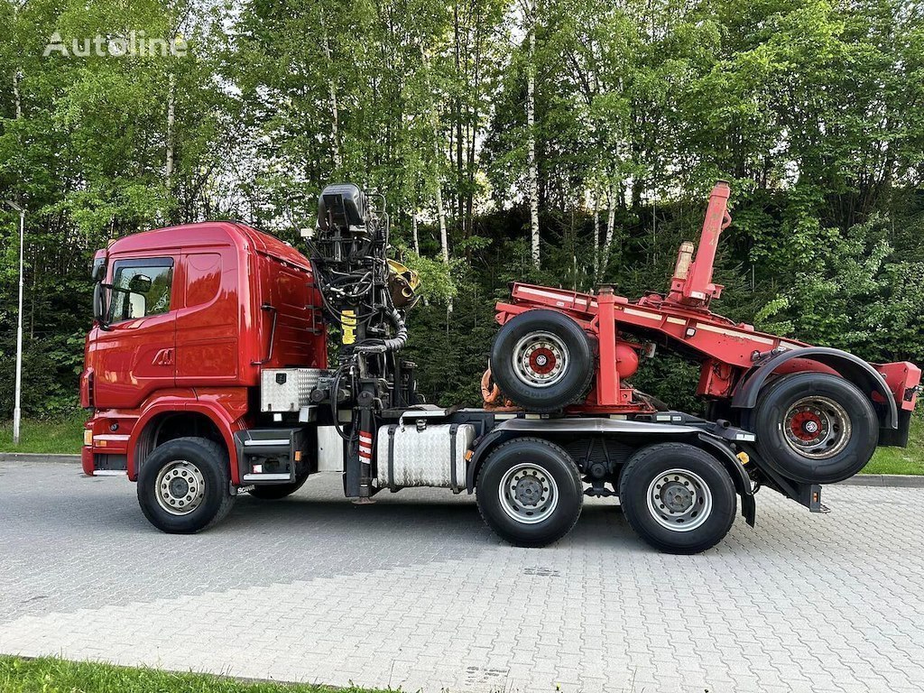 Scania R480 kamion za prevoz drva + šumarska prikolica